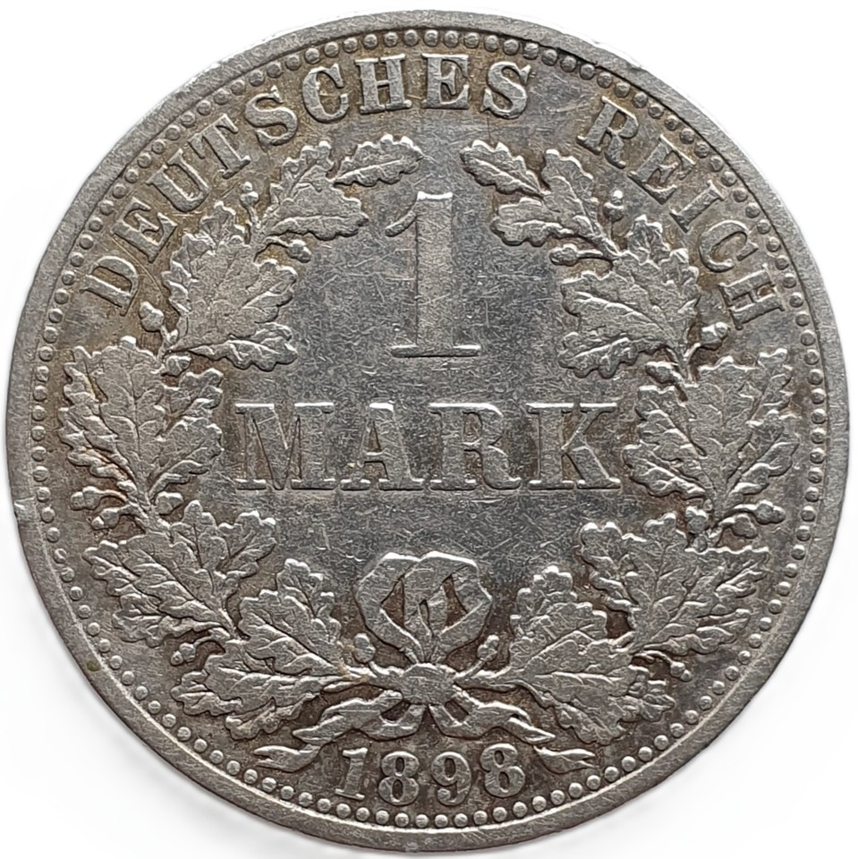 1 Mark Stück 1898 A Deutsches Reich Reichsadler alte Kaiserreich Silber ...