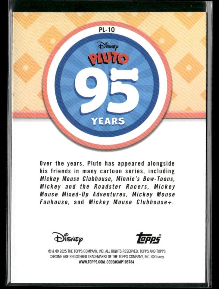 2025 Topps Chrome Disney #PL-10 Pluto Pluto 95th Anniversary | eBay
