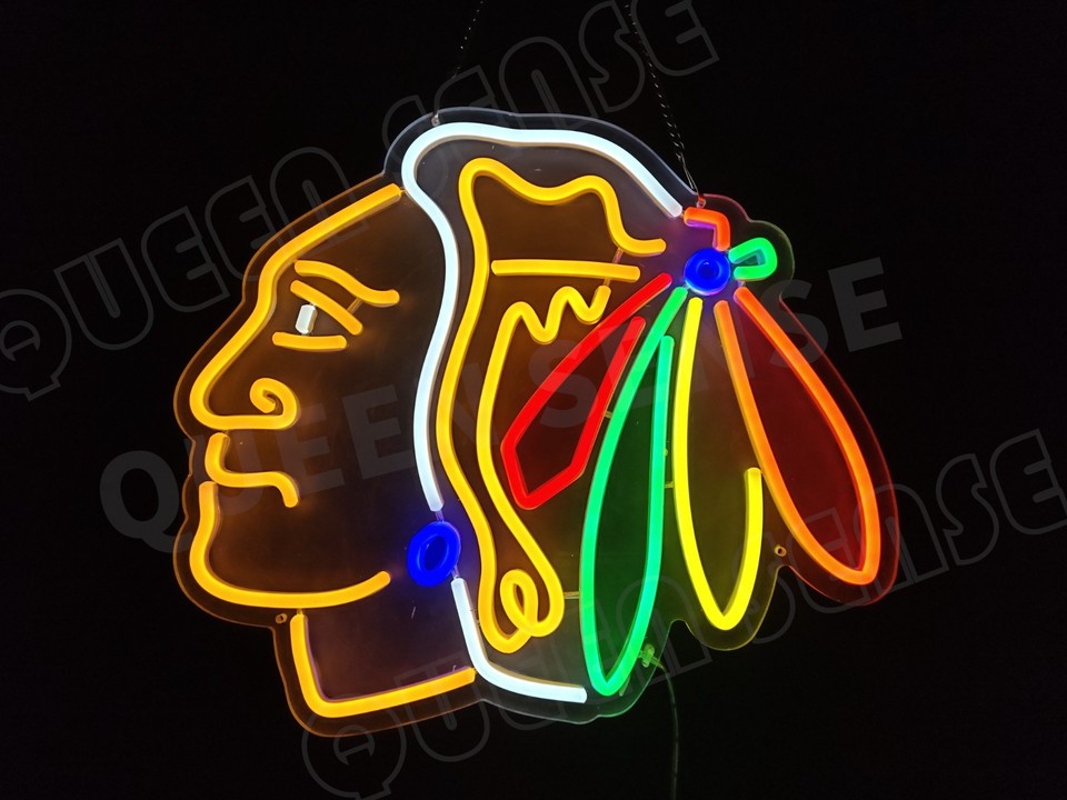Chicago Blackhawks LED Neon Sign With Dimmer USB Powered Adjustable ...