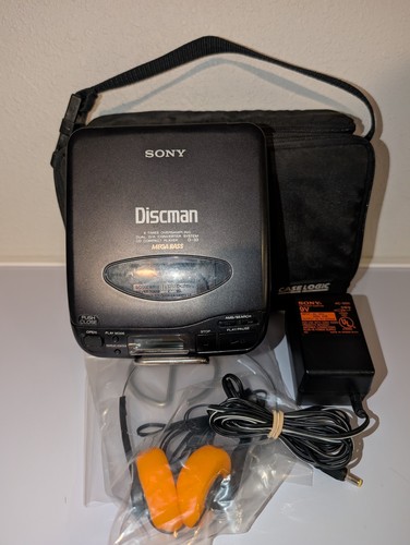Sony Discman D-33 Portable CD Player Tested AC Adapter w Case n NEW ...