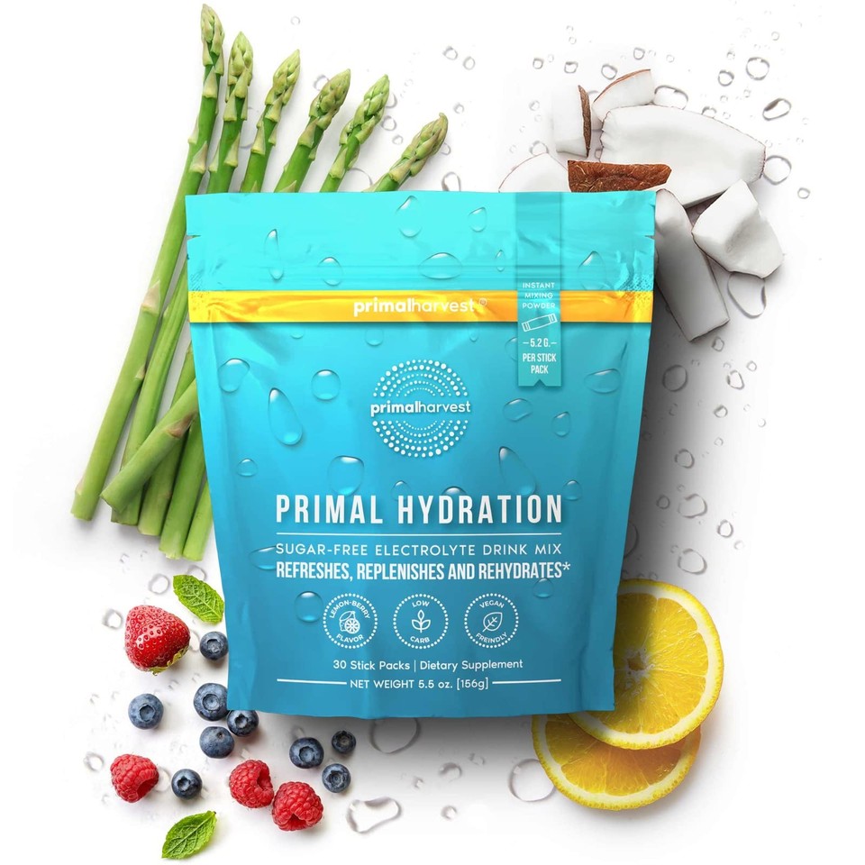 Primal Harvest Electrolytes – 30 Hydration Packets Lemon Berry Energy ...