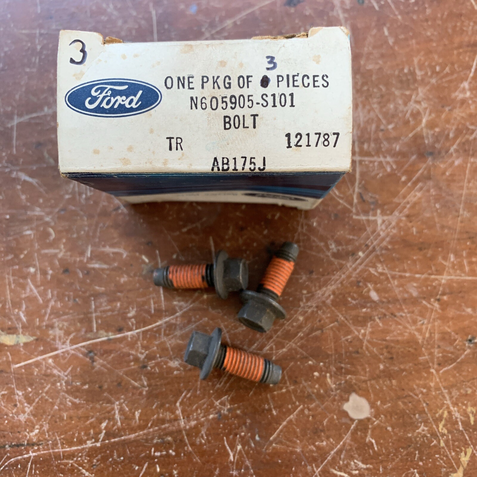 BOX OF 3 NOS FORD BOLTS P/N N605905-S101 LOT 3 | eBay