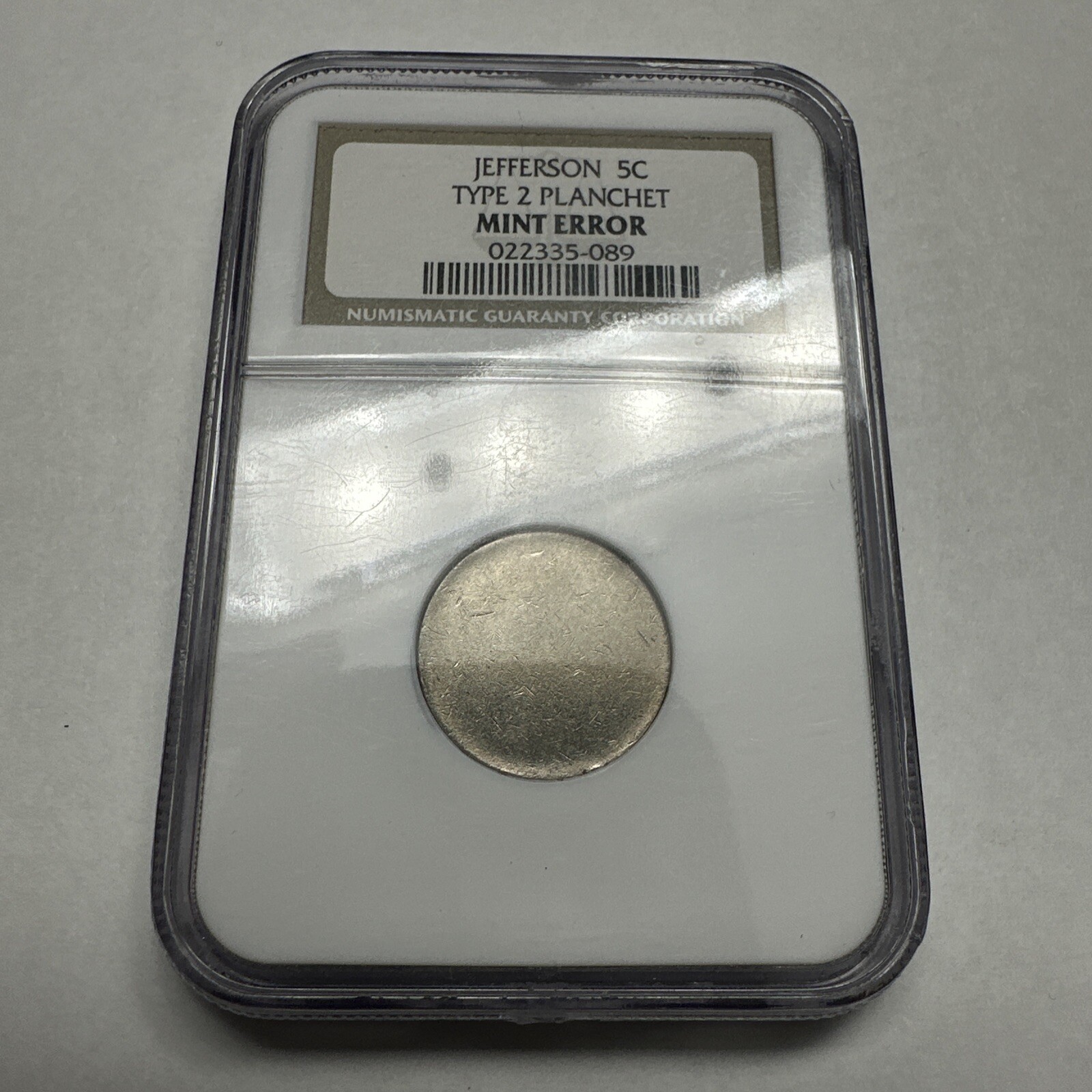 Type 2 - 1942-1945 - 35% Silver Jefferson Nickel NGC Mint Error - Blank ...