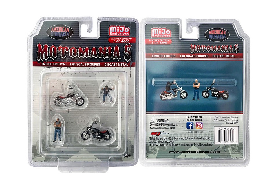 Motomania 5 MIJO 1:64 2 Figures w Cycles American Diorama 76512MJ ...
