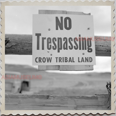 50s CROW TRIBE MONTANA MISSOURI RIVER NATION VILLAGE SIGN VINTAGE USA ...