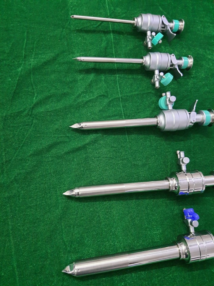 Laparoscopic Trocar Cannula 3mm/5mm/10mm/12mm/15mm x 100mm Instruments ...