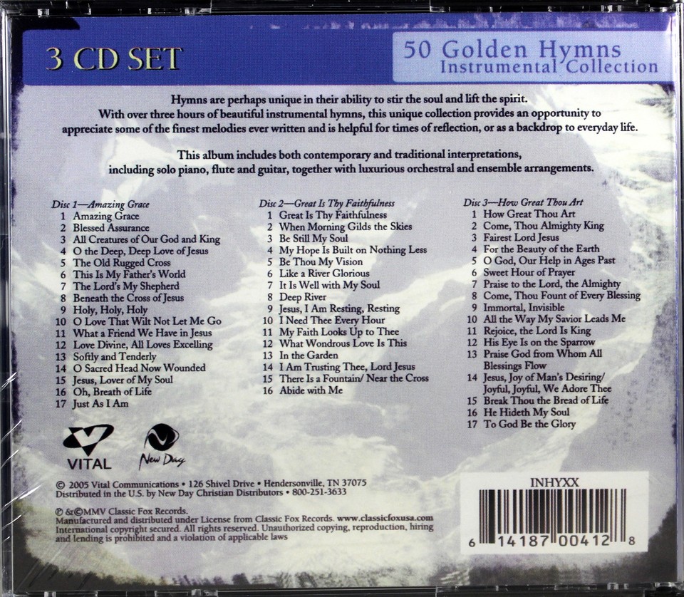 50 Golden Hymns Instrumental Collection NEW 3 CD SET Great For Gift ...