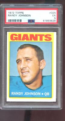 1972 Topps #325 Randy Johnson PSA 5 Graded Football Card HIGH NUMBER ...