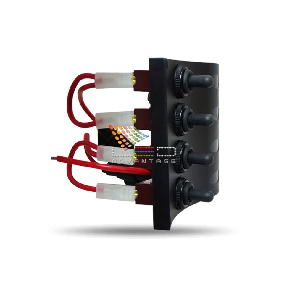 12V~24V 4 GANG WAVE SERIES WATER-RESISTANT TOGGLE SWITCH PANEL - BOAT ...