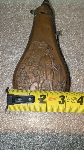 Civil War Era British Copper Gun Powder Flask With Native American ...