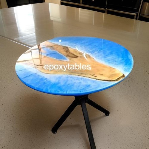Premium Blue Epoxy Resin Studding Room Table Top with Kitchen farmhouse Desk Dec | eBay