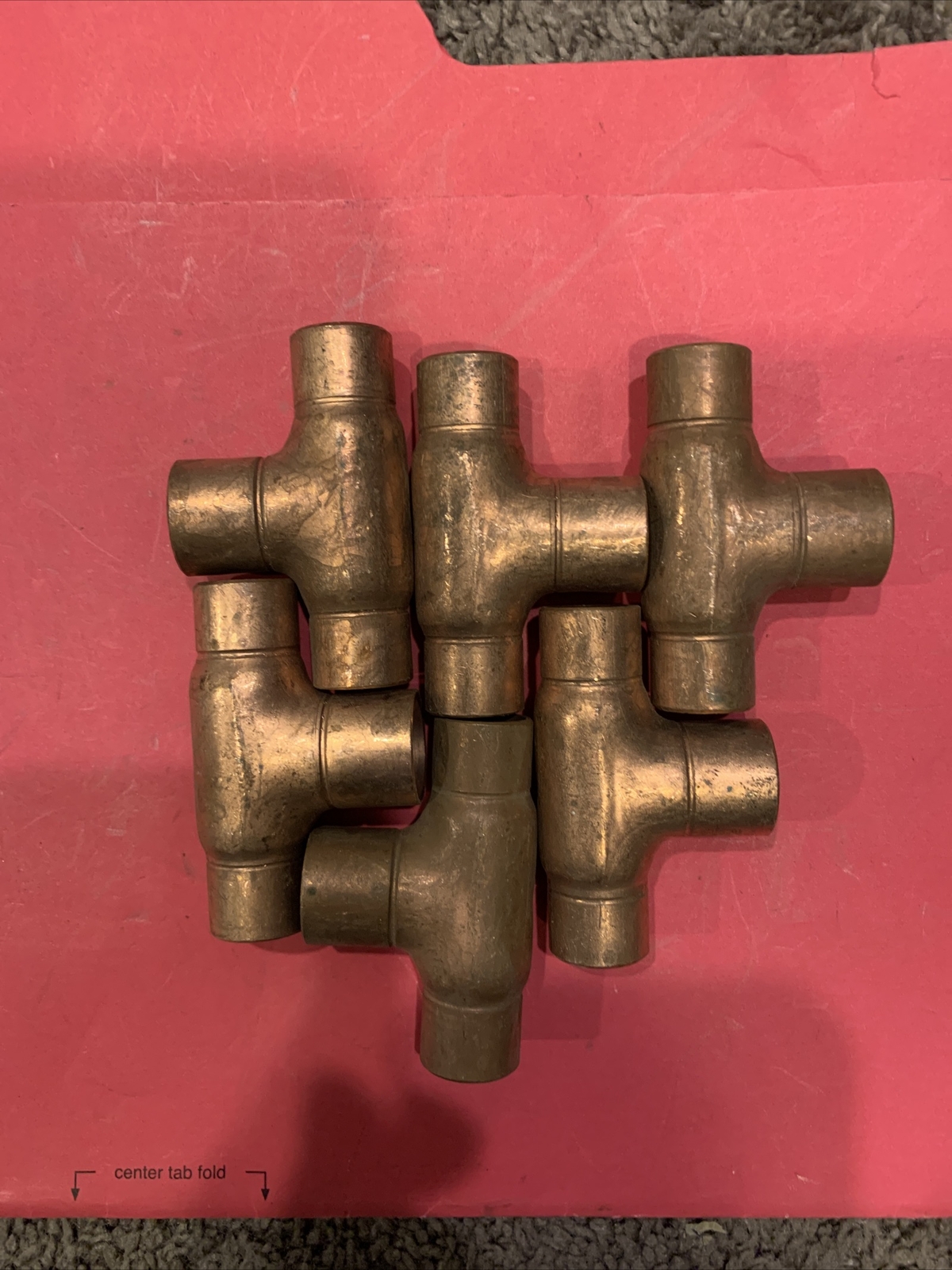 LOT OF 6 Refrigeration Bullhead Tee,Wrot Copper,5/8"x5/8"x3/4" Nominal ...