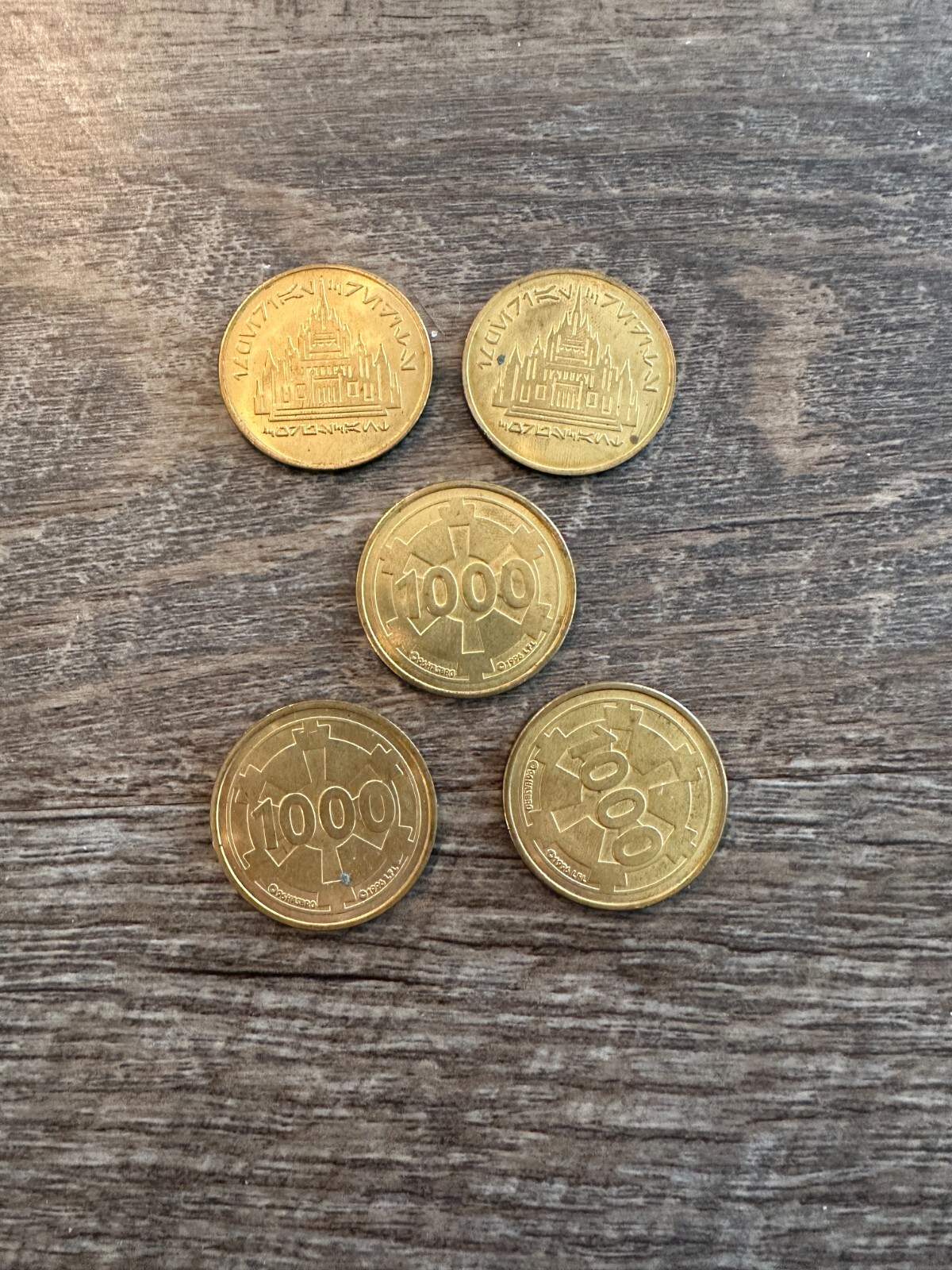 5 Starwars Galactic 1000 Credit Imperial Coin Token Medal 1996 Hasbro ...