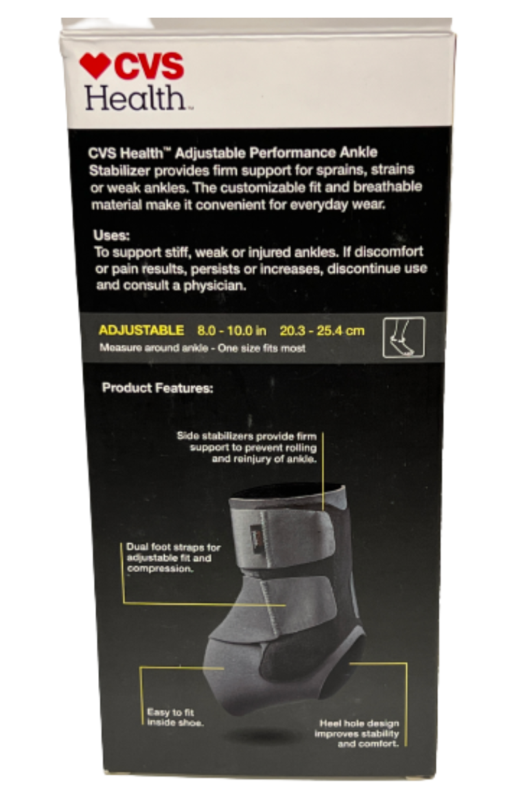CVS Adjustable Ankle Stabalizing Support Brace NEW | eBay