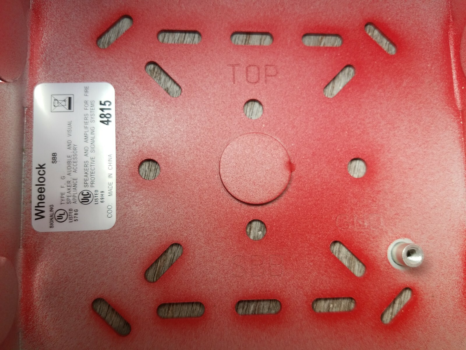 FIRE ALARM BACK BOX SBB-R Red surface mount w/ Hardware + Instr ...