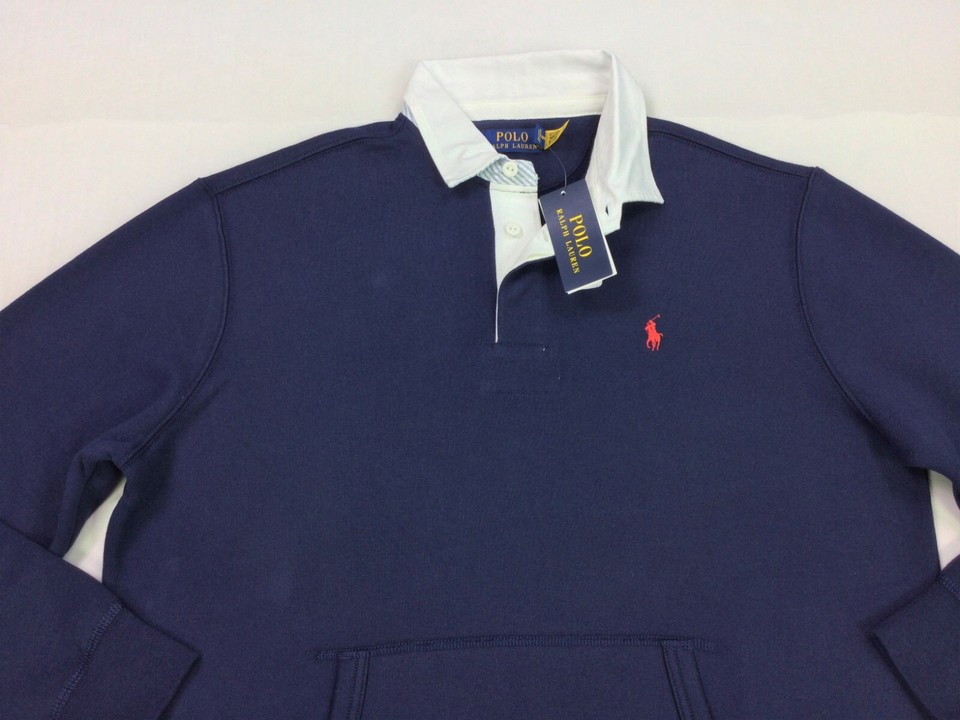 Polo Ralph Lauren Men Classic Fit Hybrid Fleece Rugby Shirt Sweater ...