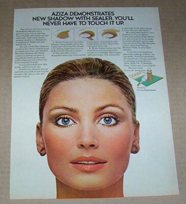 1977 print ad -Aziza Mascara cosmetics make-up beauty GIRL face eyes ...