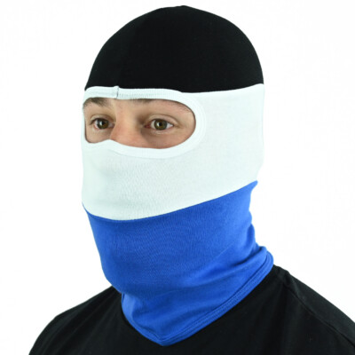 FACE MASK BALACLAVA HOOLIGANS NINJA CRUZEIRO WHITE BLACK BLUE FOOTBALL ...