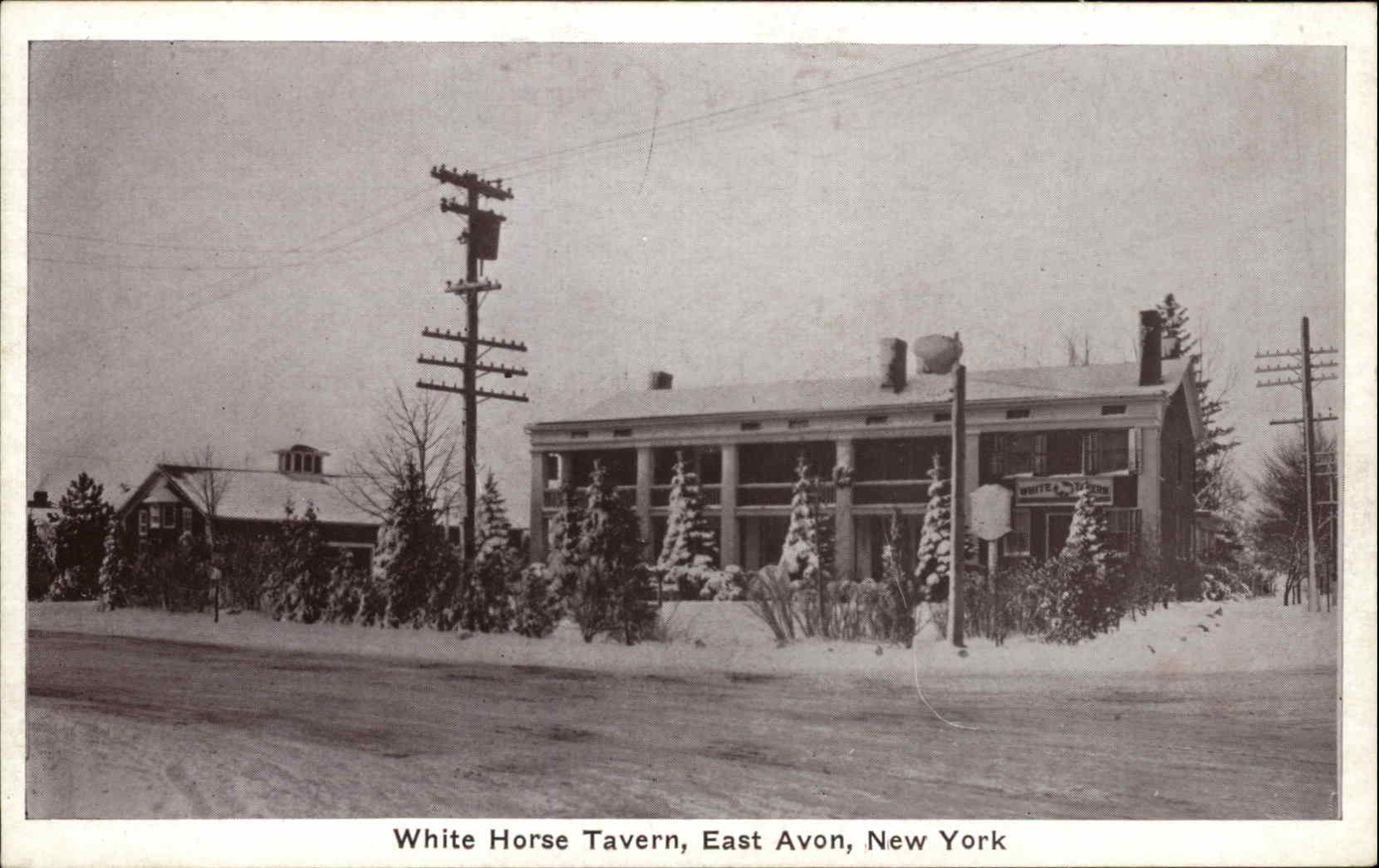 East Avon New York NY White Horse Tavern Pub Bar Vintage Postcard | eBay
