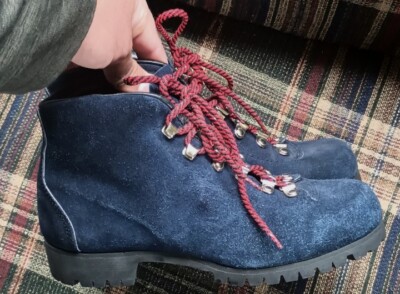 Raichle Blue Leather Hiking Boots Made In Italy Womens Size 7 (6020) | eBay