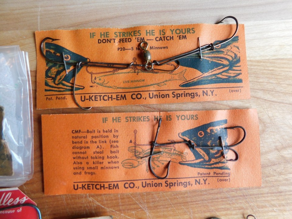 Rare Lot of 12 Vintage Live Bait Holders & Spinner Lures Heddon Gremlin ...