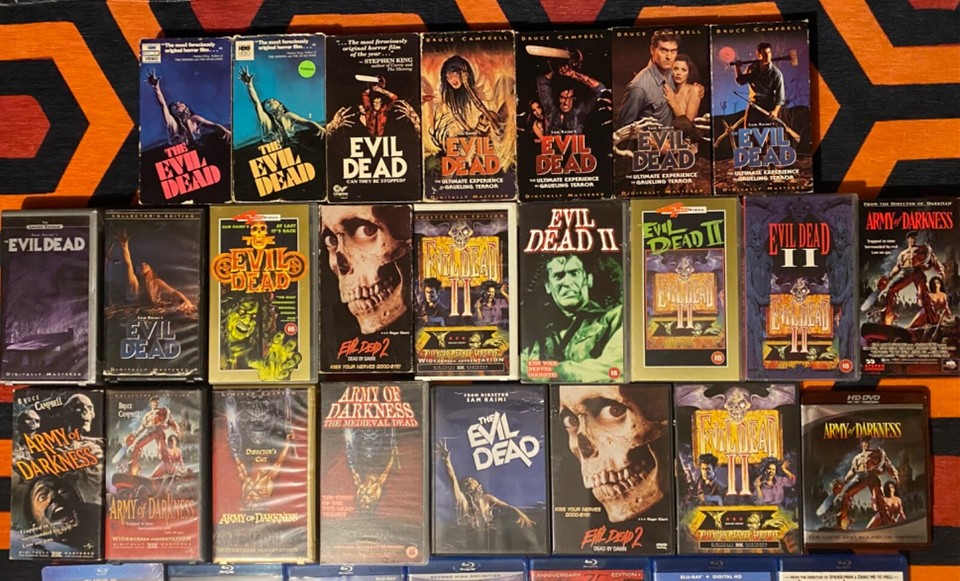 Groovy Giant EVIL DEAD 1/2/3 Collection VHS/PAL/DVD/Blu-Ray/Laserdiscs ...