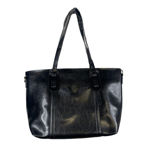 Unbranded Vegan Leather Shoulder Bag Tote Black Purse Satchel Women’s ...
