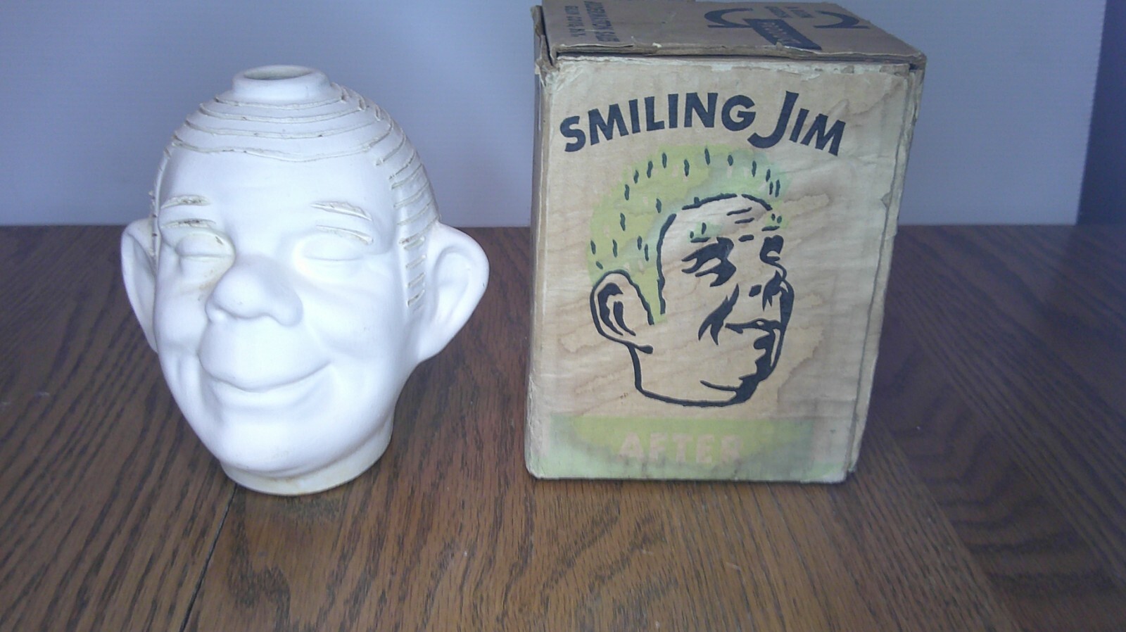 Early version of Chia pet vintage smiling Jim in the box Glen cove, N.Y ...