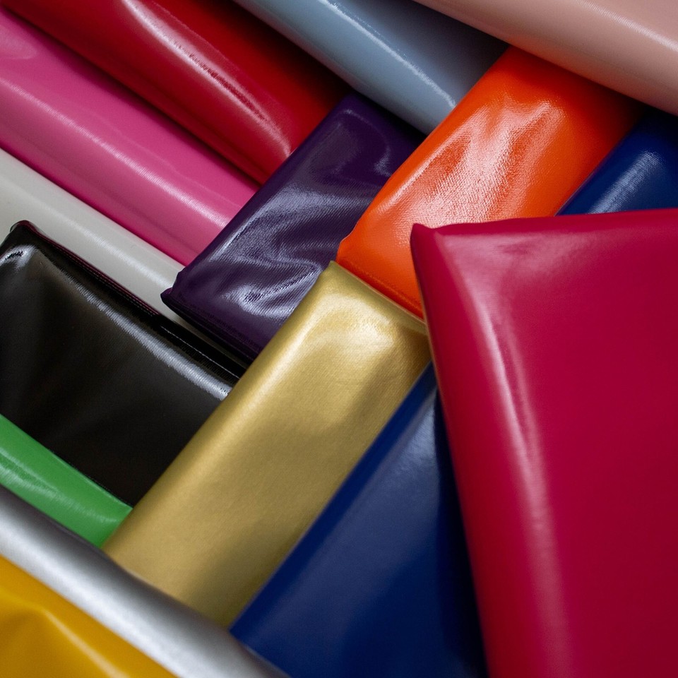 PVC Shiny Stretch Fabric - 1 Way Natural Stretch - PU Coated - width ...