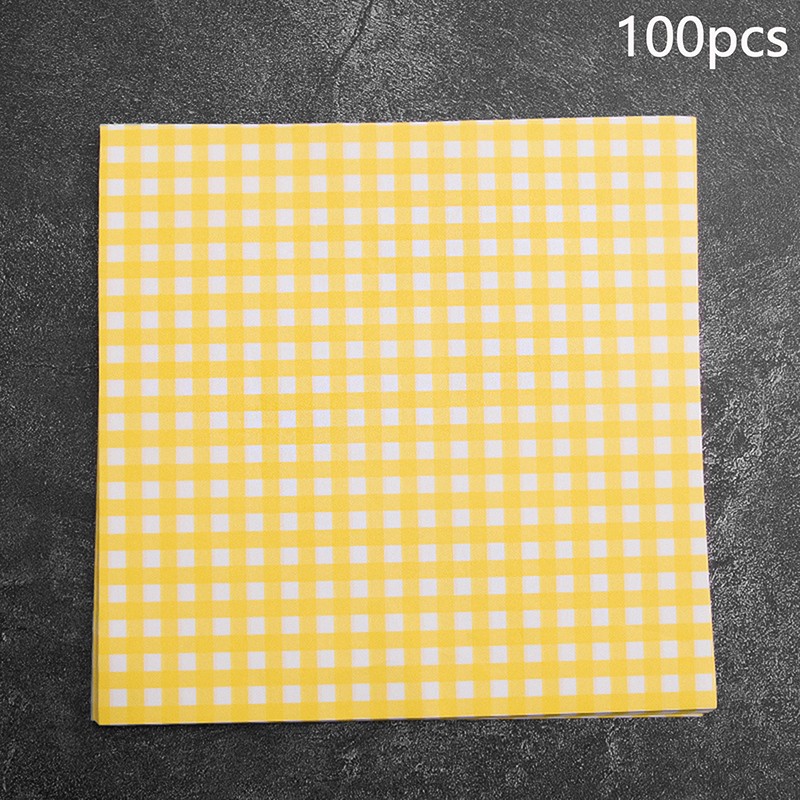 100Pcs Greaseproof Paper Liners Sandwich Wrapping Paper 7 Colors Wax ...