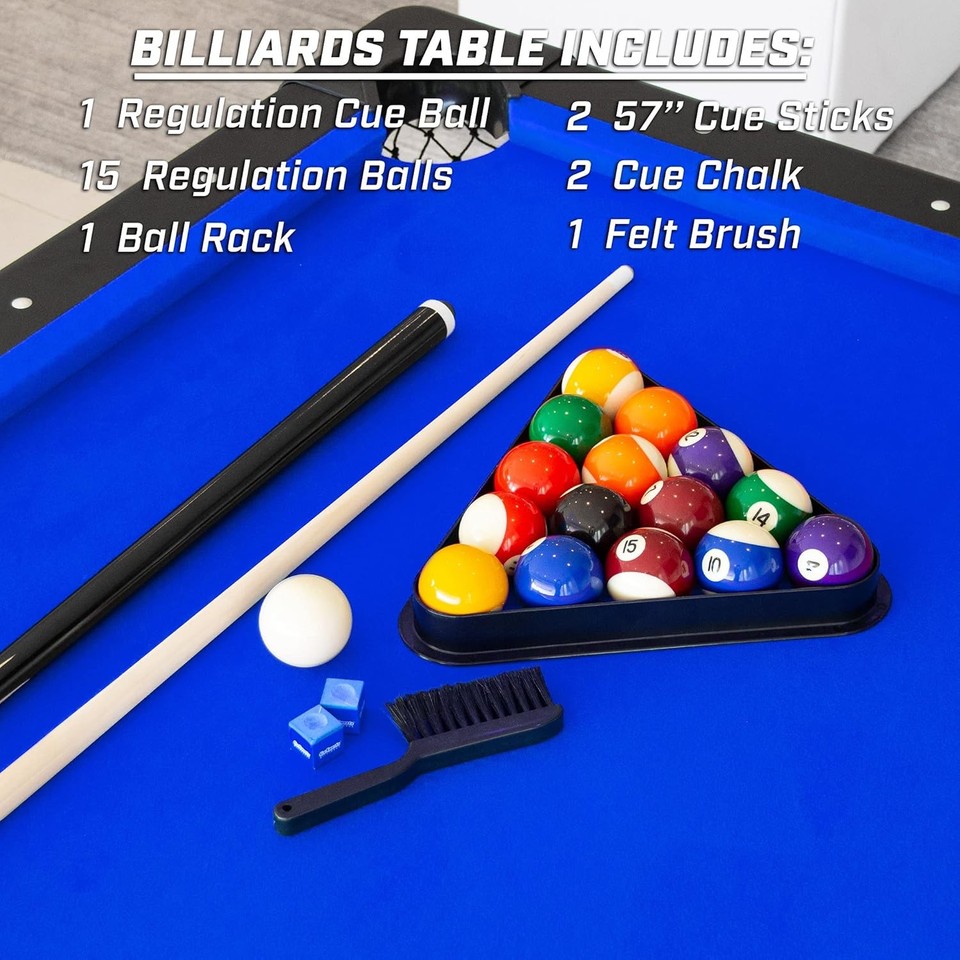 GoSports 6, 7, or 8 ft Billiards Table - Portable Pool 7 ft, 7 Blue | eBay