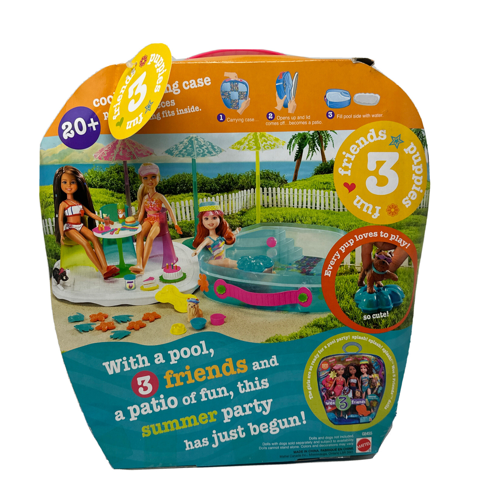 BARBIE - WEE 3 FRIENDS POOL And Patio PARTY PLAYSET MATTEL 2004 NRFB | eBay