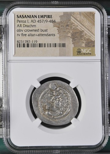 Sasanian Empire - Peroz I - 457/9-484 AD - AR Drachm SILVER Ancient ...