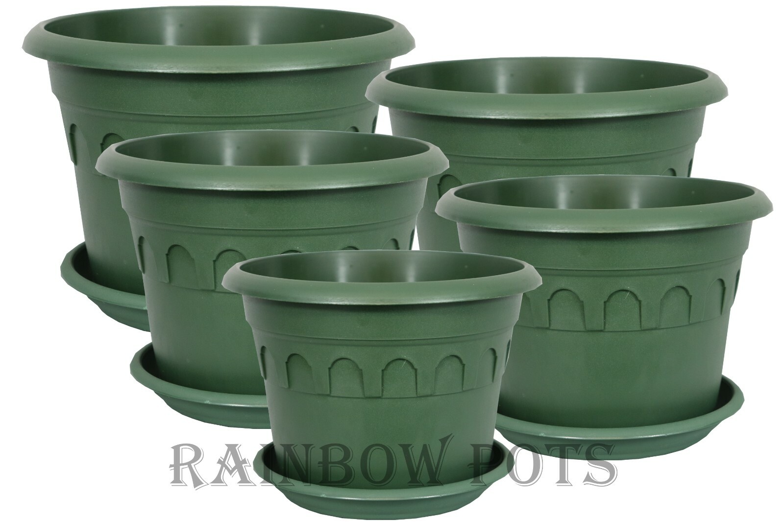 Plastic Plant Pots Decor Flower Pots Planter with Saucer 10 Colours | eBay