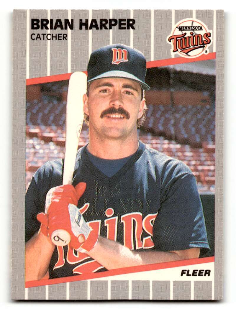 1989 Fleer #114 Brian Harper Minnesota Twins Baseball Cards NM Near ID ...