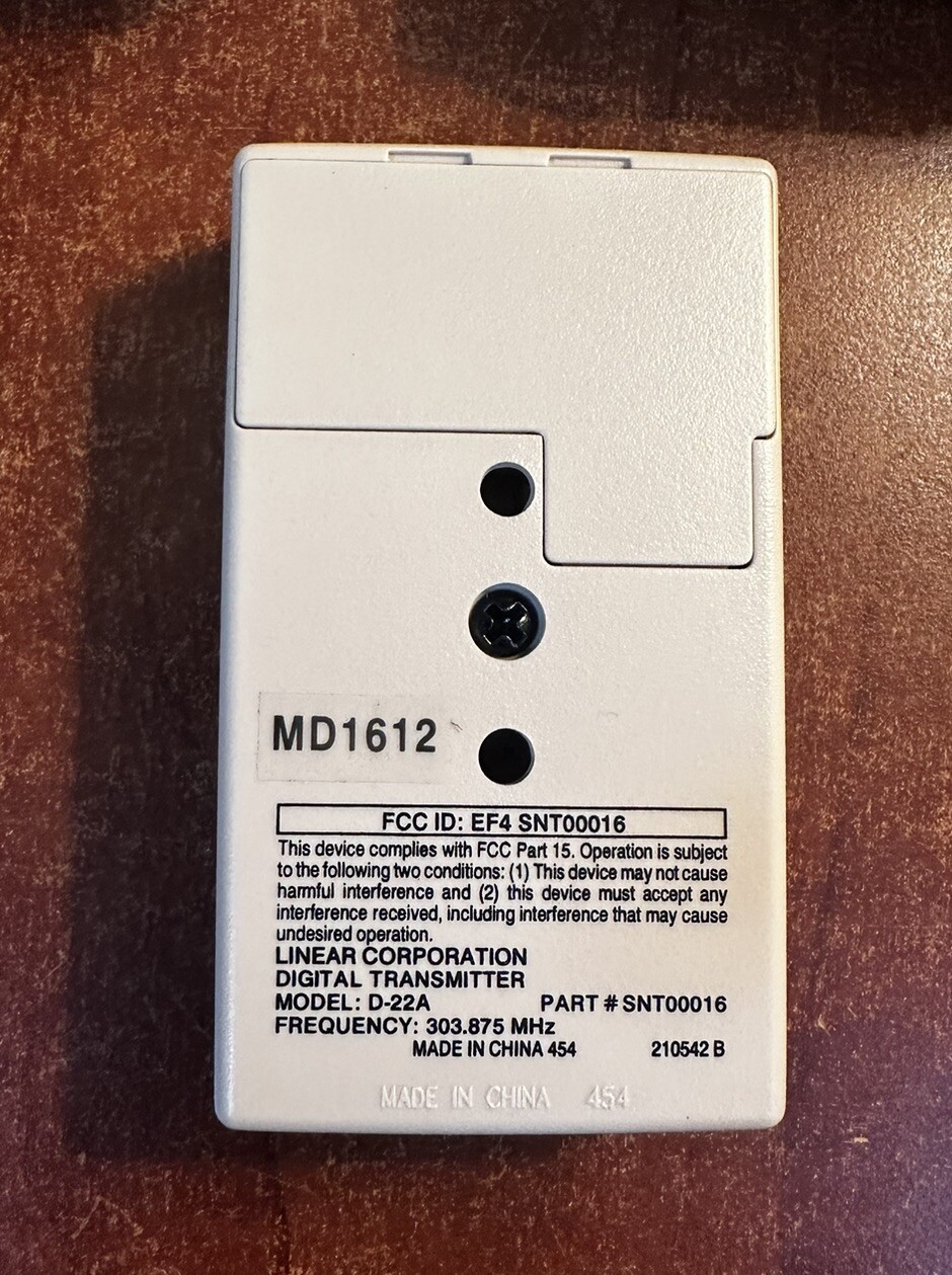 Linear D-22a One Channel Wireless Security Digital Transmitter Ef4793 ...