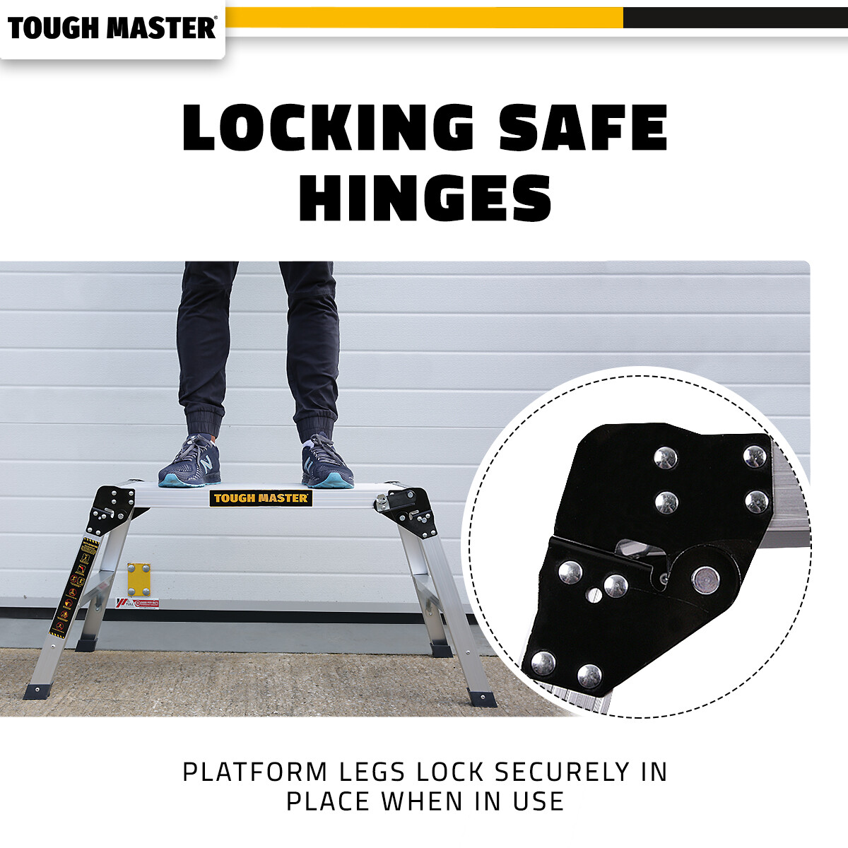 Heavy Duty Aluminium Hop Up Step Ladder Folding Stool Work Bench ...