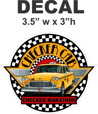 1 Checker Cab Marathon Vinyl Decal | eBay