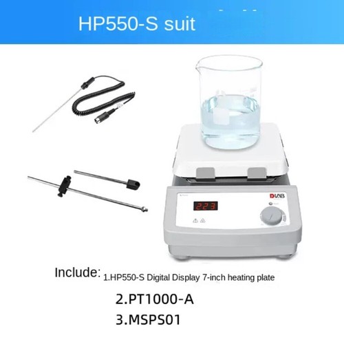 Lab Heating Plate HP550-S LED Digital Glass Ceramic Bench Beaker Flask ...