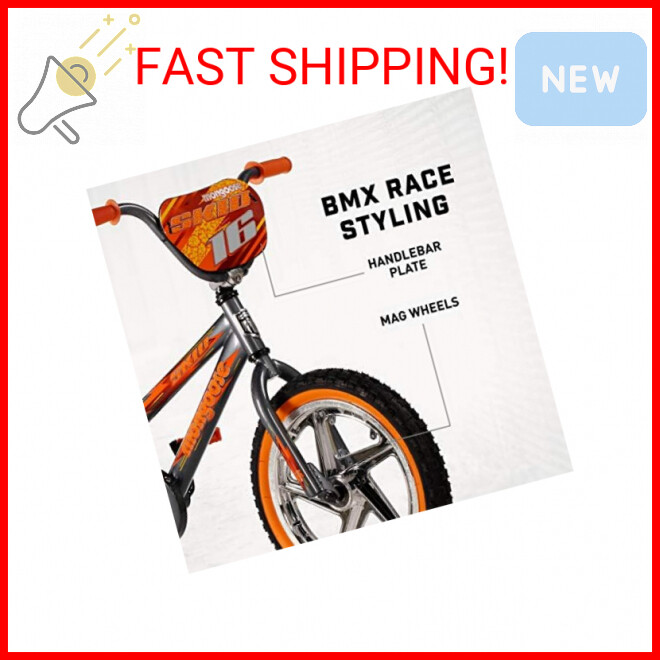 Mongoose Skid Boy's Freestyle BMX Bike with Training Wheels, 16-Inch ...