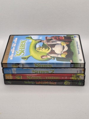 Lot of 4 Shrek DVD Movies Shrek 1, 2, 3 and Shrek's Thrilling Tales ...