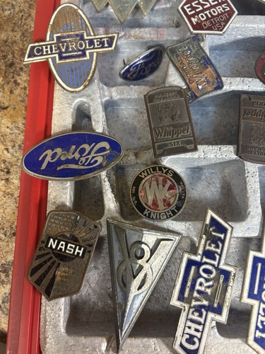 Vintage Radiator Emblems Badges Ford, Chevy, Buick, Willy Knight ...