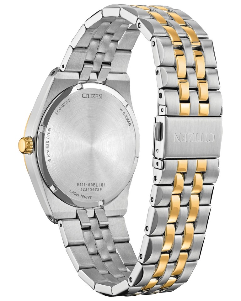 NEW CITIZEN ECO DRIVE MAN'S CORSO DIAMOND TWO TONE BLACK DIAL WATCH ...