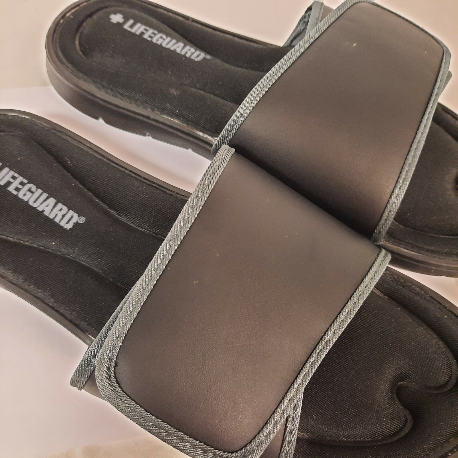 Lifeguard Black Sandal Slides Sz 10/11 Cushioned | eBay