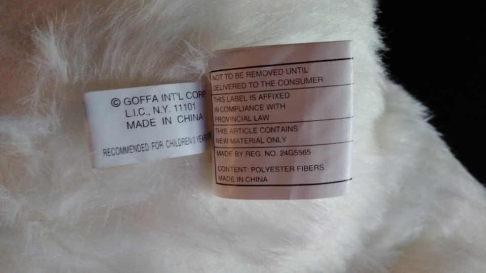 Goffa Int'l Corp. Plush White Puppy 20" | eBay