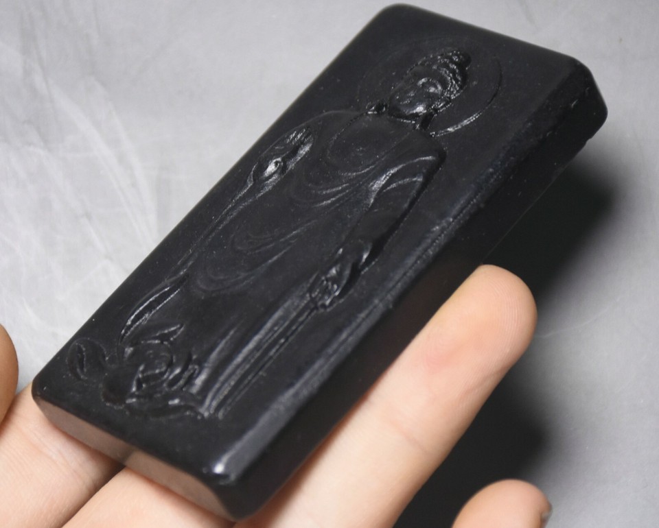 8CM Hongshan Culture Meteorite（Black Magnet）Tathagata Buddha Amulet ...