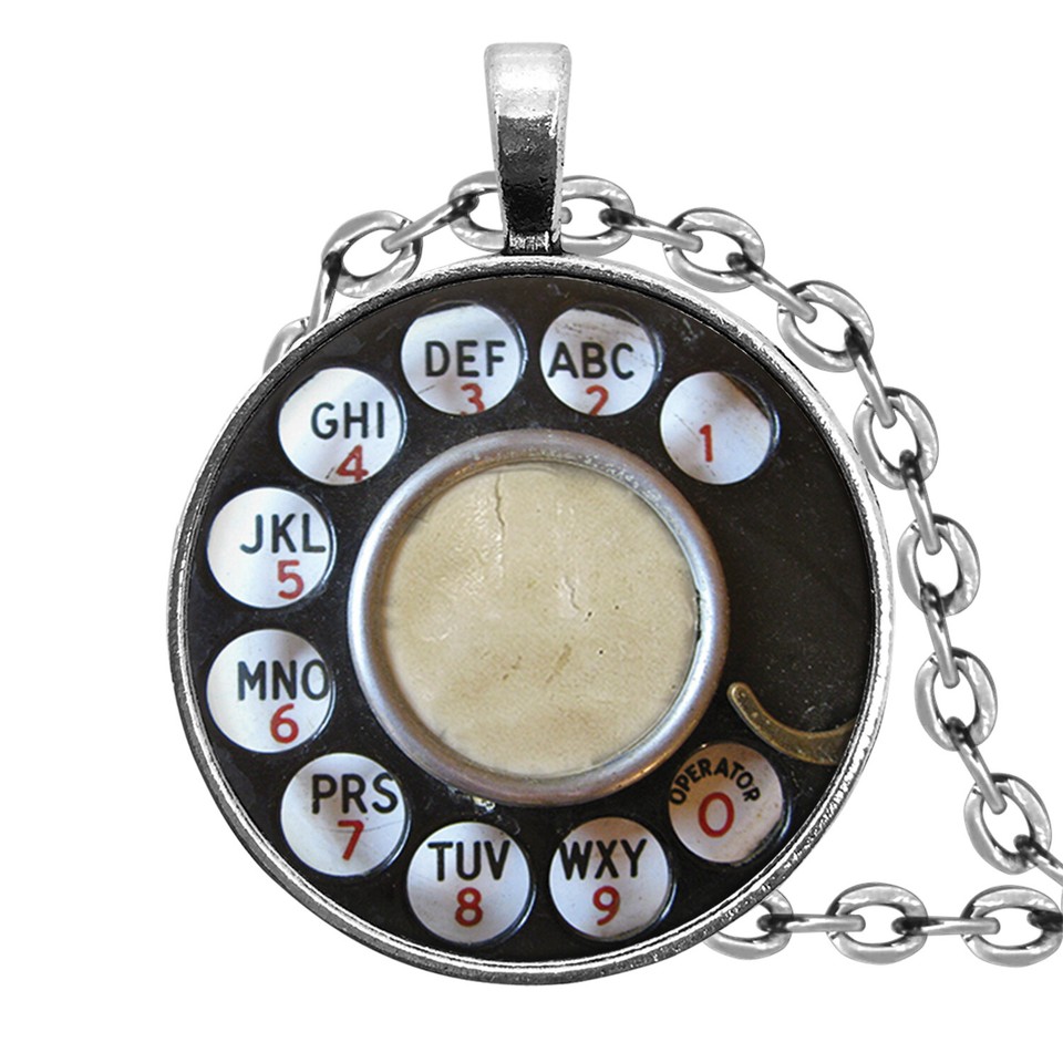 Vintage Telephone Dial Necklace Key Ring Cufflinks Tie Clip Ring ...