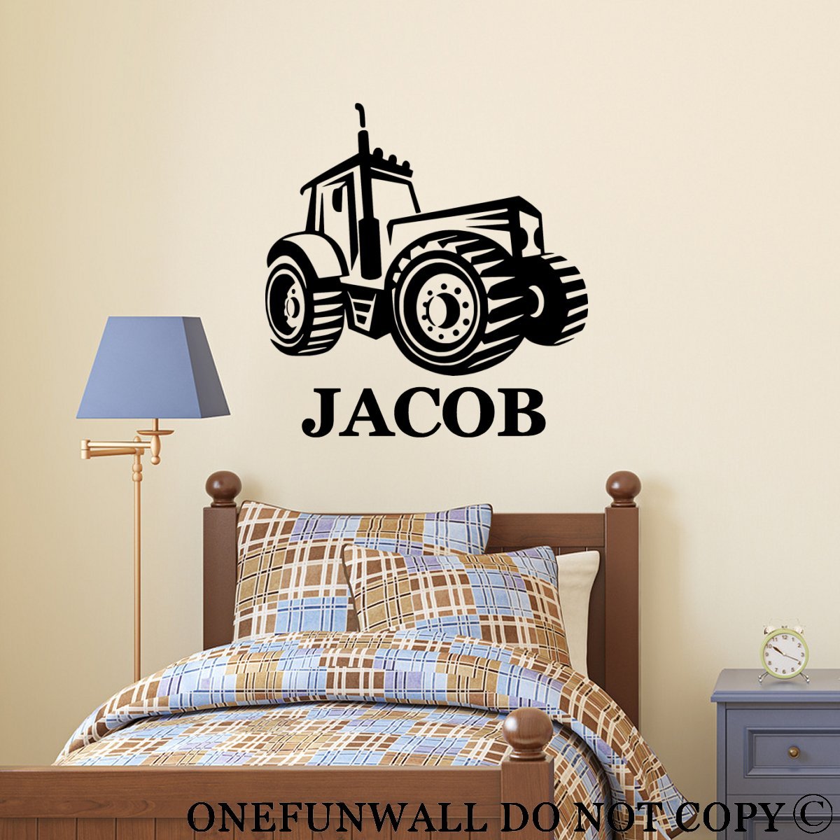 Tractor Farm Wall Decal Personalized Name Vinyl Sticker Kids Room ...