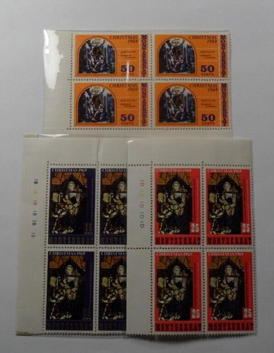 STAMPMART : MONTSERRAT 1969 SC#224-226 CHRISTMAS ISSUE 3v MNH BLOCK SET ...