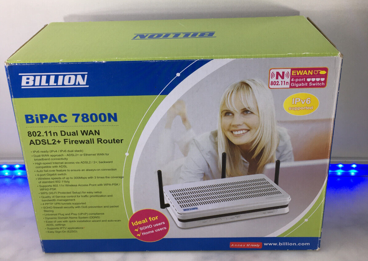 Billion Electric BiPAC 7800N 300 Mbps Wireless N Router for sale online ...